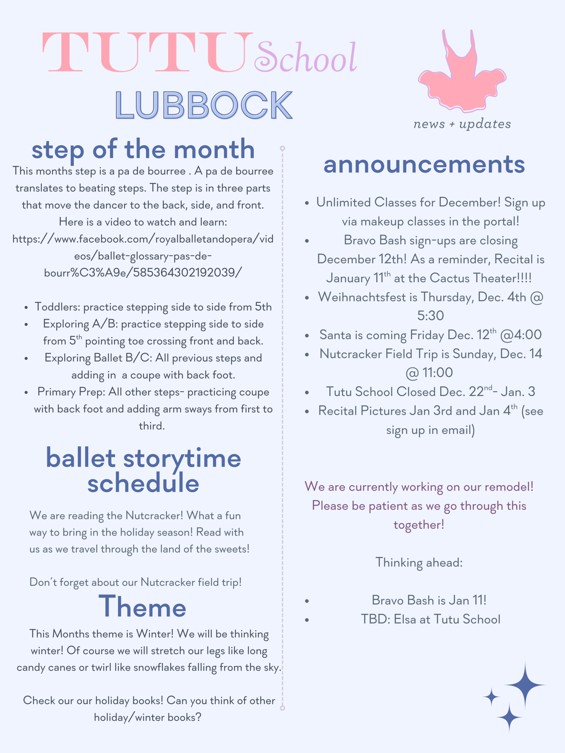 December at Tutu School - Tutu School Lubbock